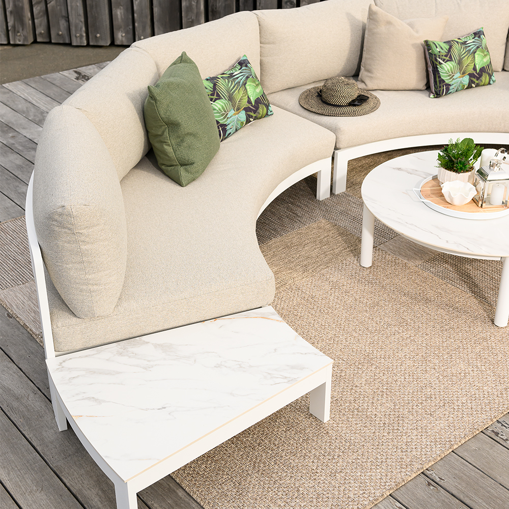 Noosa Outdoor Curve 3 Seater With Wedge Side Table | Target Furniture NZ