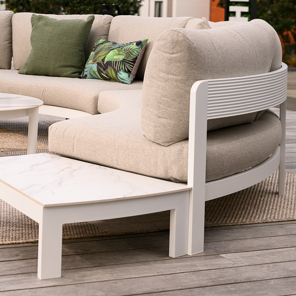 Noosa Outdoor Curve 3 Seater With Wedge Side Table | Target Furniture NZ
