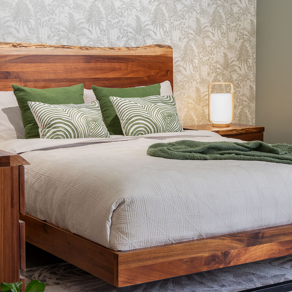 Live edge king bed frame store